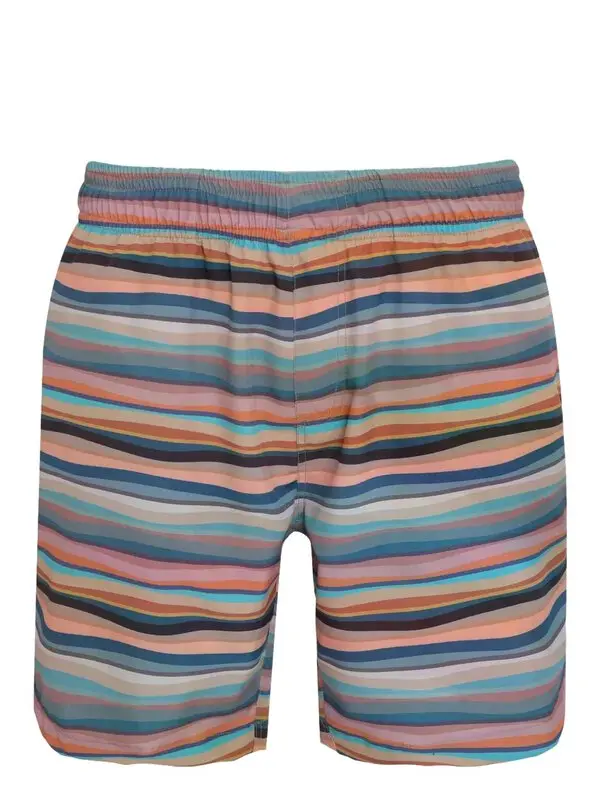 AMIR SLAMA Striped Swim Shorts - Blue