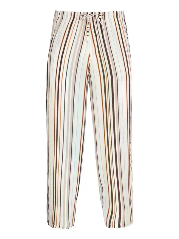 AMIR SLAMA Striped Drawstring Trousers - White
