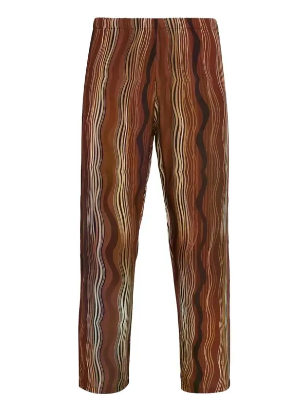 AMIR SLAMA Wavy-pattern Trousers - Black