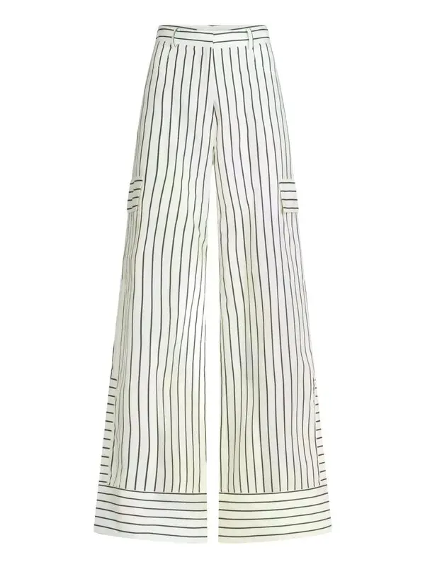 Silvia Tcherassi Falak Pinstriped Trousers - Black