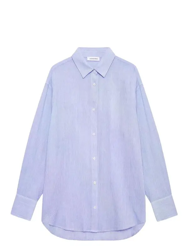 ANINE BING Plaza Striped Shirt - Blue