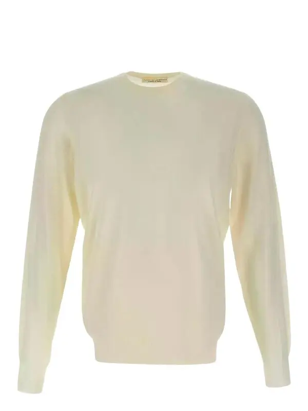 FILIPPO DE LAURENTIIS Merino Wool Crew Neck Sweater - White