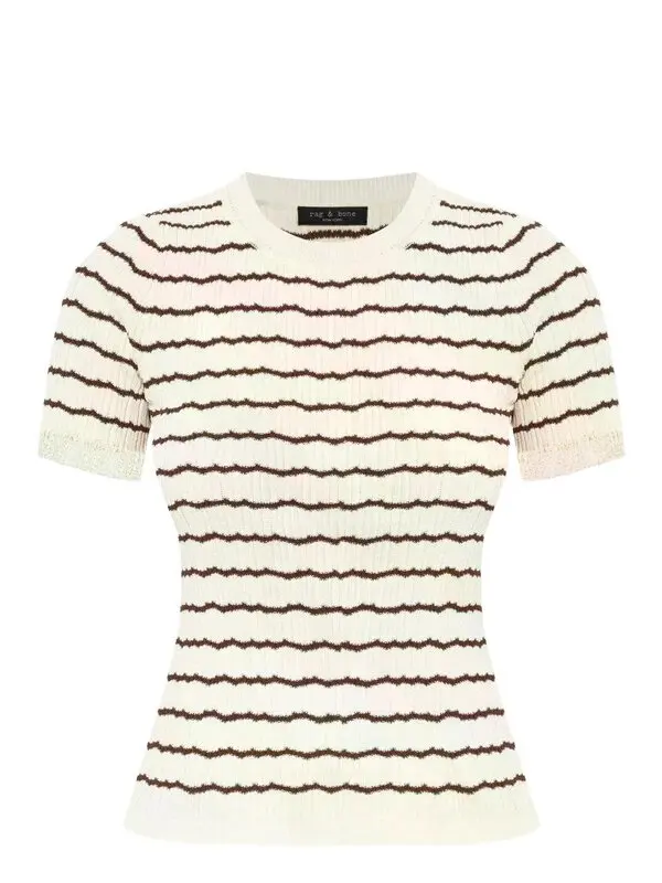 Rag & Bone Striped Ribbed Top - Neutrals