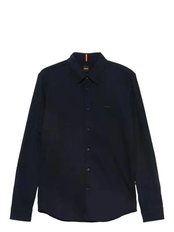 BOSS Logo-embroidered Shirt - Blue