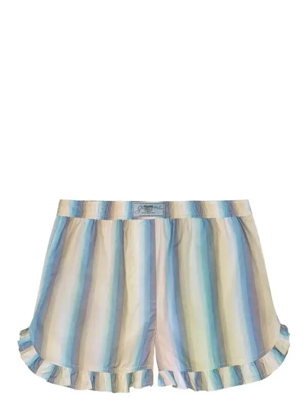 GANNI Striped Shorts - Neutrals