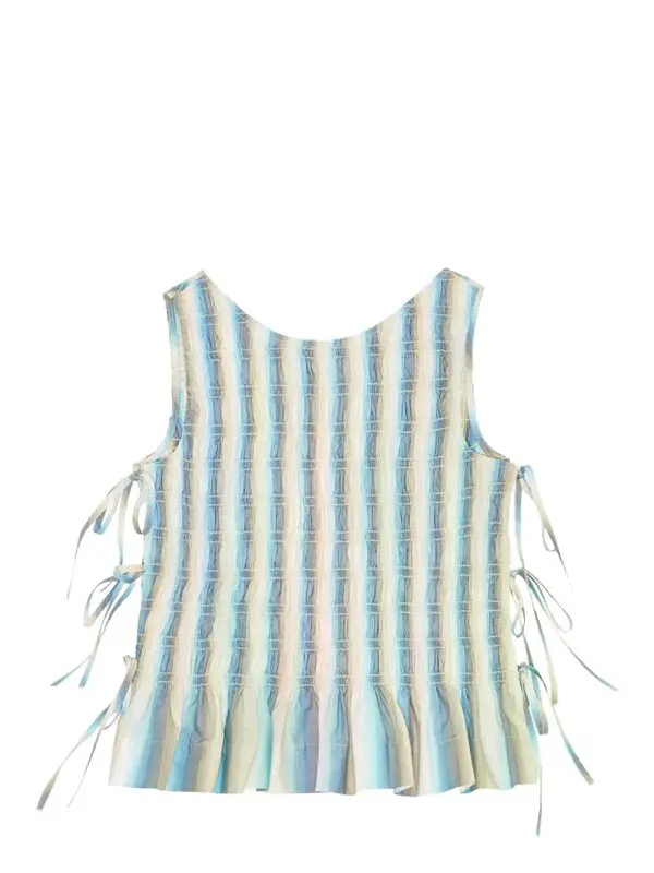 GANNI Striped Blouse - Neutrals