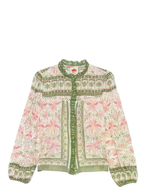 Farm Rio Floral-print Shirt - Pink