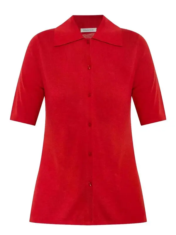 BY MALENE BIRGER Button-up Short-sleeve Cardigan - Red