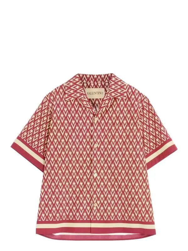 Valentino Garavani Toute La V-print Bowling Shirt - Red