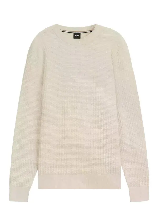 BOSS Crew Neck Cotton Sweater - Neutrals