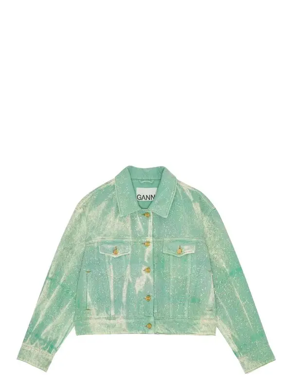 GANNI Crystal-embellished Jacket - Green