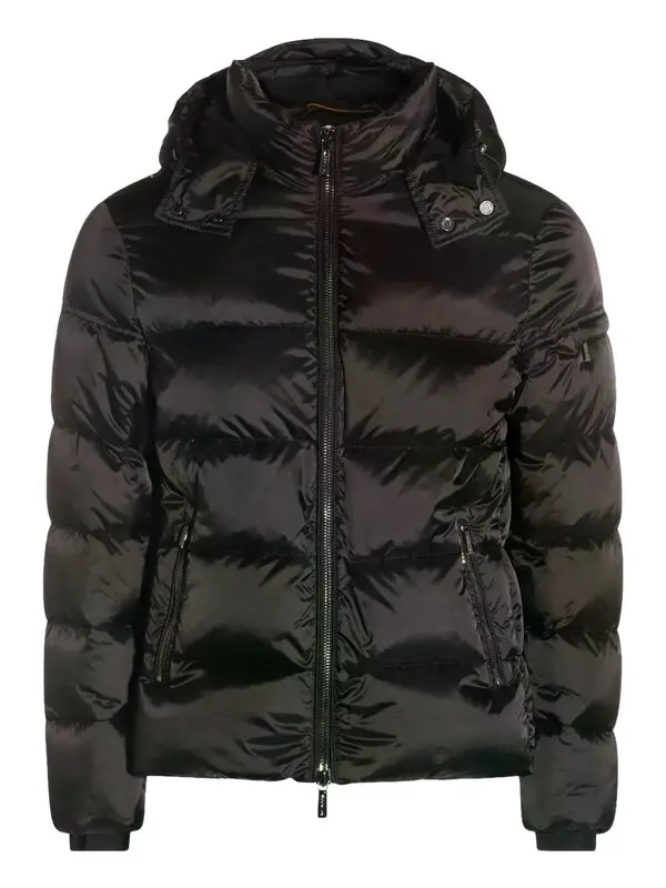 MOORER Quilted Hooded Puffer Jacket - Brown