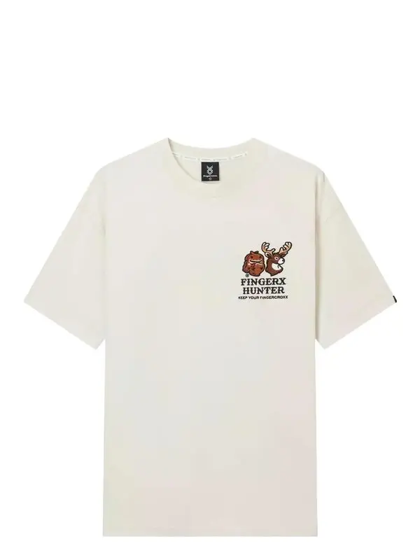 FINGERCROXX Short-sleeved Cotton T-shirt - White