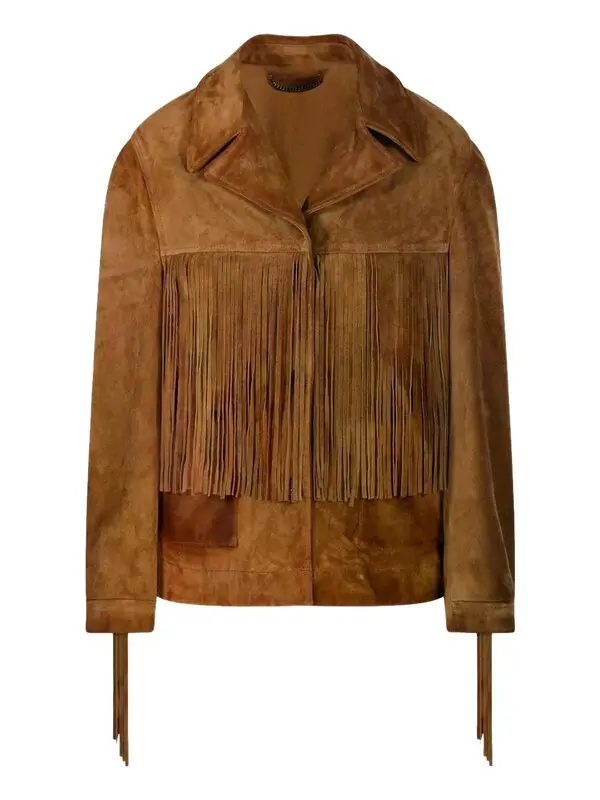 GOLDEN GOOSE Fringe Suede Jacket - Brown