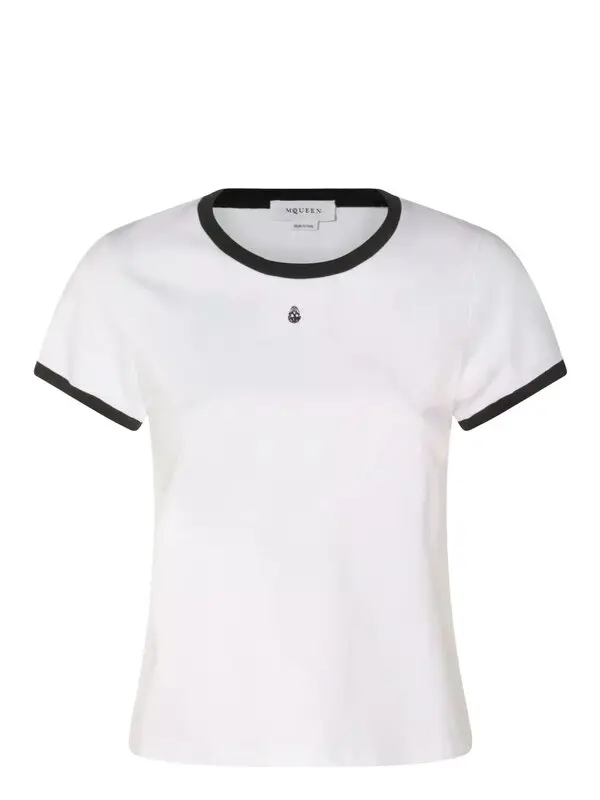 Alexander McQueen Contrast-trim T-shirt - White