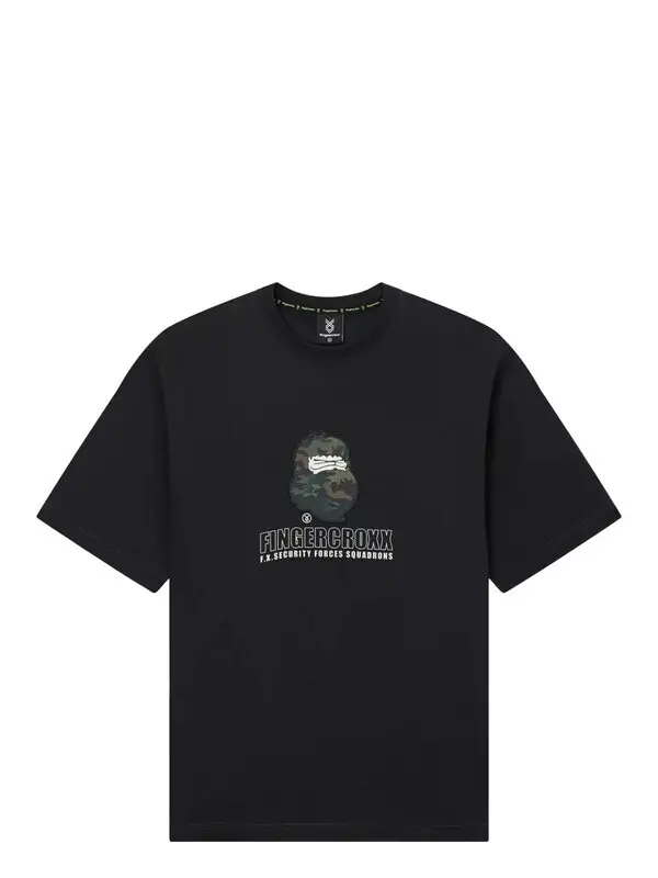 FINGERCROXX Camouflage-print T-shirt - Black
