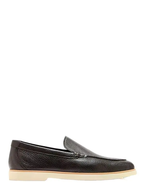 Magnanni Leather Slip-on Loafers - Brown