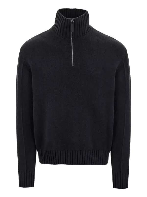 FERRAGAMO Cashmere Half-zip Sweater - Grey