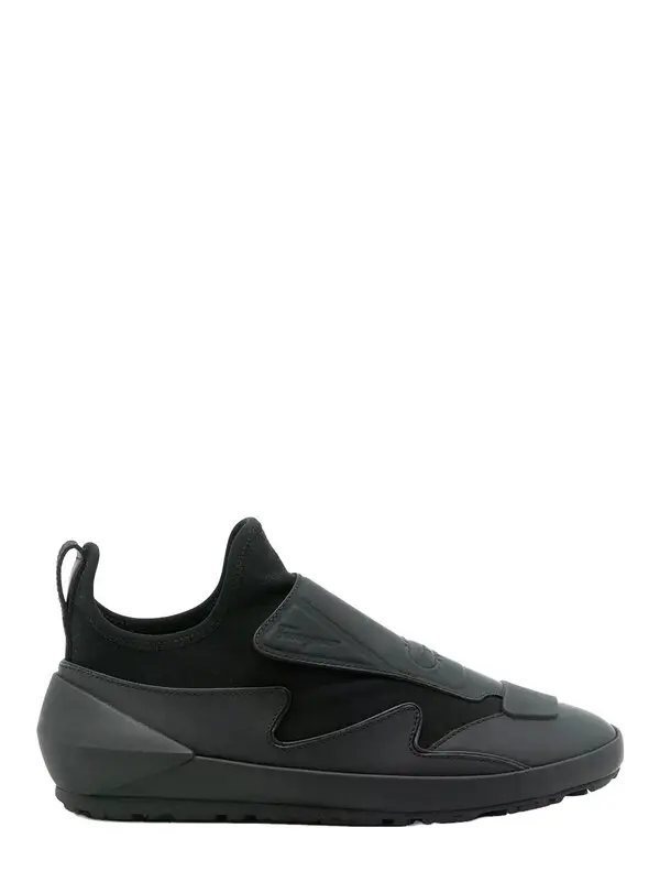 FERRAGAMO Leather Sock Sneakers - Black