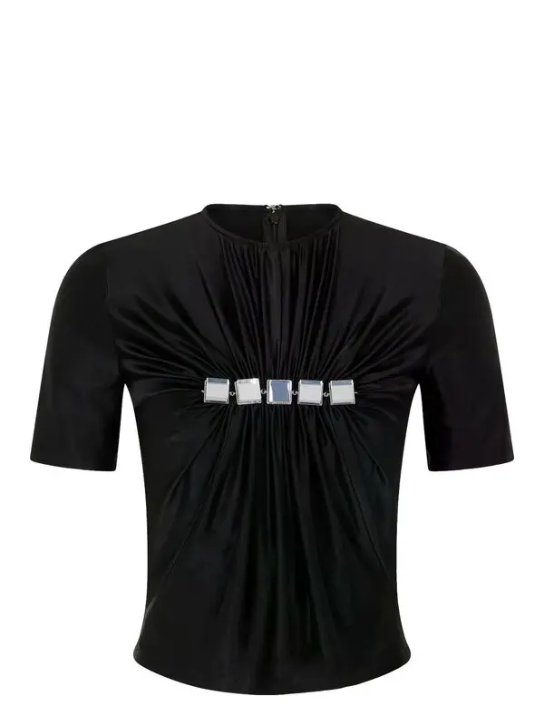 Rabanne Gem-embellished Draped Top - Black