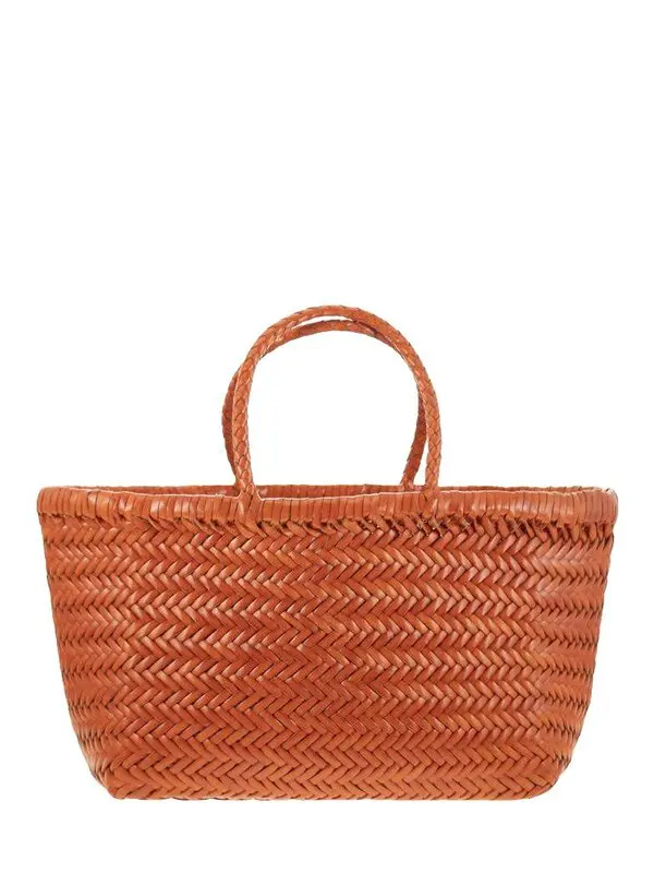 Dragon Diffusion Triple Jump Small Woven Leather Bag - Orange