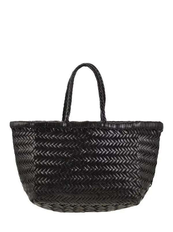 Dragon Diffusion Triple Jump Small Woven Leather Bag - Black