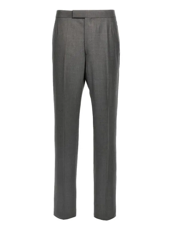 Thom Browne Wool Twill Strap Pants - Gray