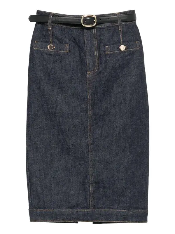SELF-PORTRAIT Denim Skirt - Blue