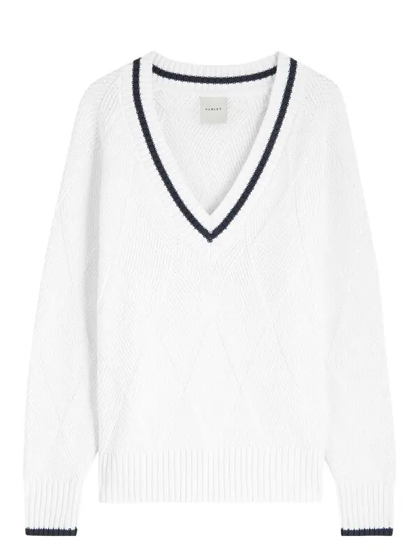 Varley Diamond-knit Jumper - White