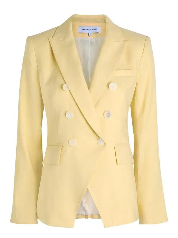 Veronica Beard Miller Dickey Linen-blend Blazer - Yellow