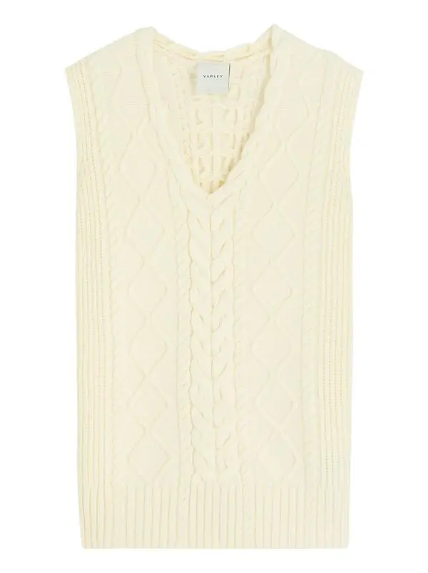 Varley Kay Cable-knit Vest - White