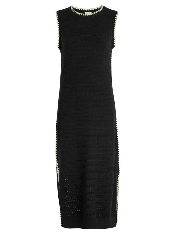 Varley Dwight Open-knit Midi Dress - Black