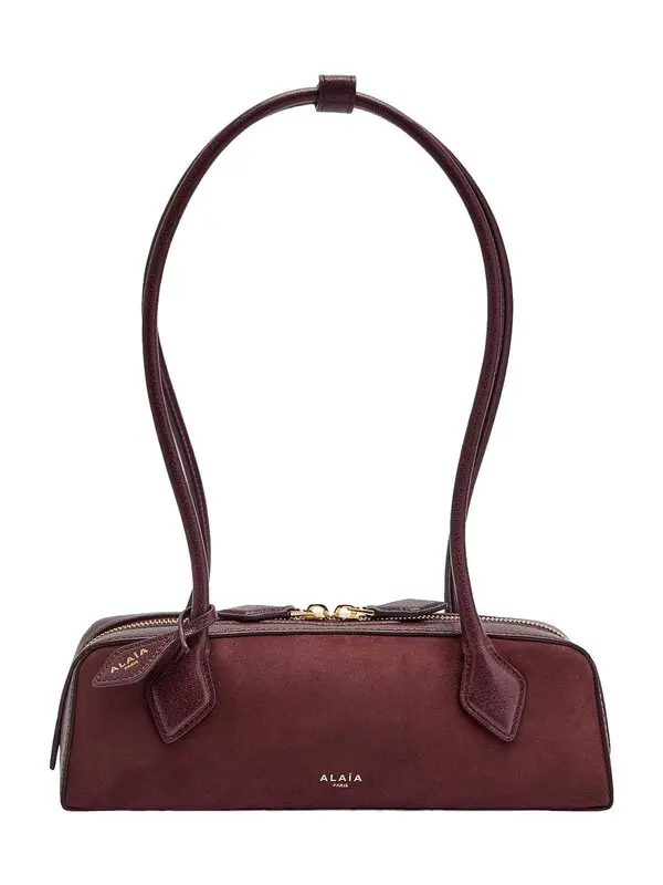Alaïa Le Teckel Small Suede Shoulder Bag - Burgundy