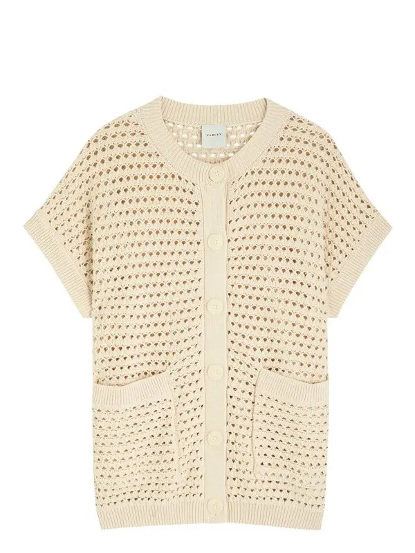 Varley Sidra Open-knit Cardigan - Cream