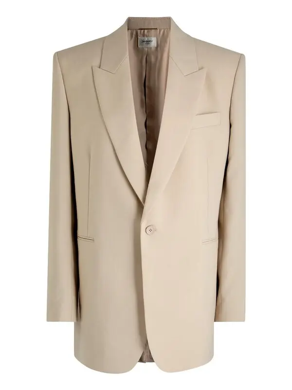 Saint Laurent Wool Blazer - Beige