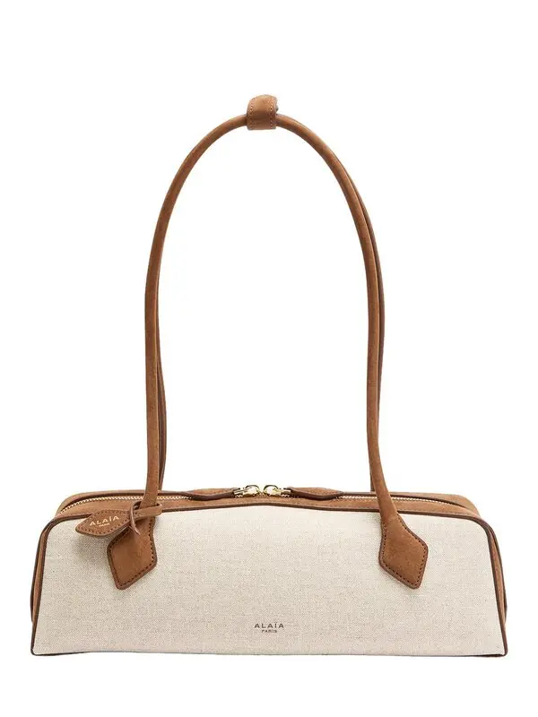 Alaïa Le Teckel Medium Canvas Shoulder Bag - Cream
