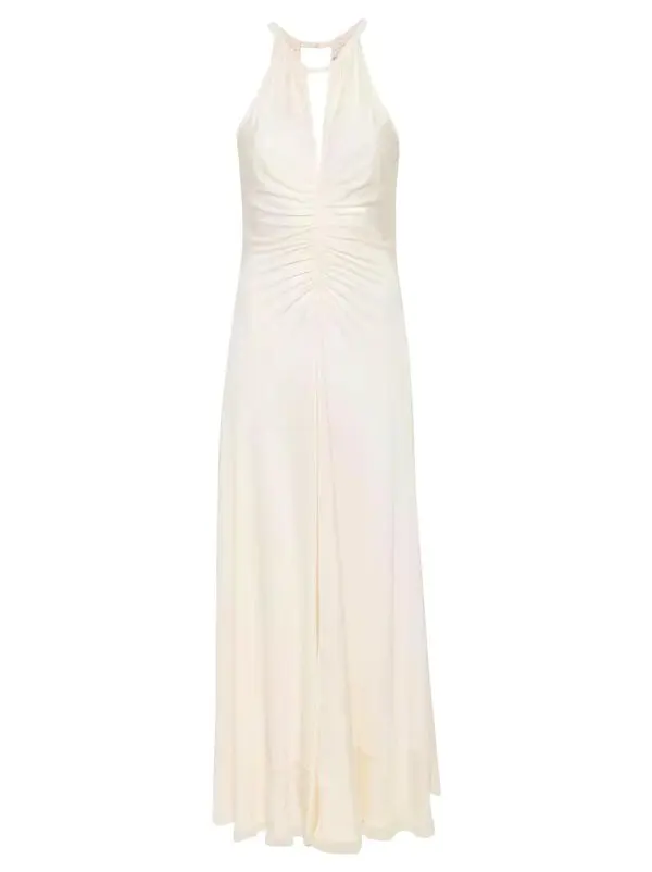 TWINSET Gathered-detail Maxi Dress - Neutrals