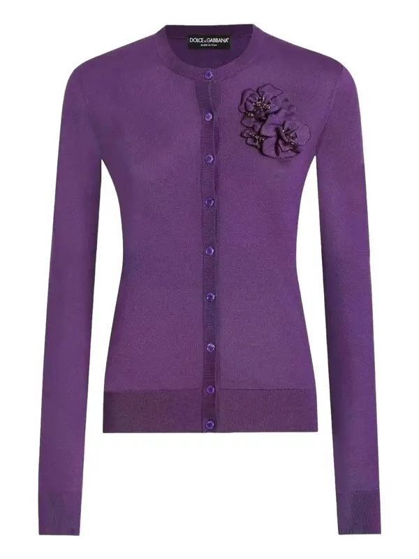 Dolce & Gabbana Silk Cardigan - Purple