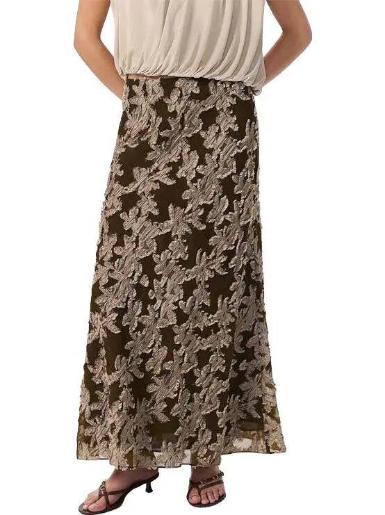 Rag & Bone Printed A-line Maxi Skirt - Olive