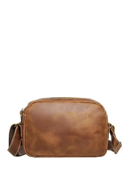 STEEL HORSE LEATHER Vintage Leather Crossbody Bag - Brown