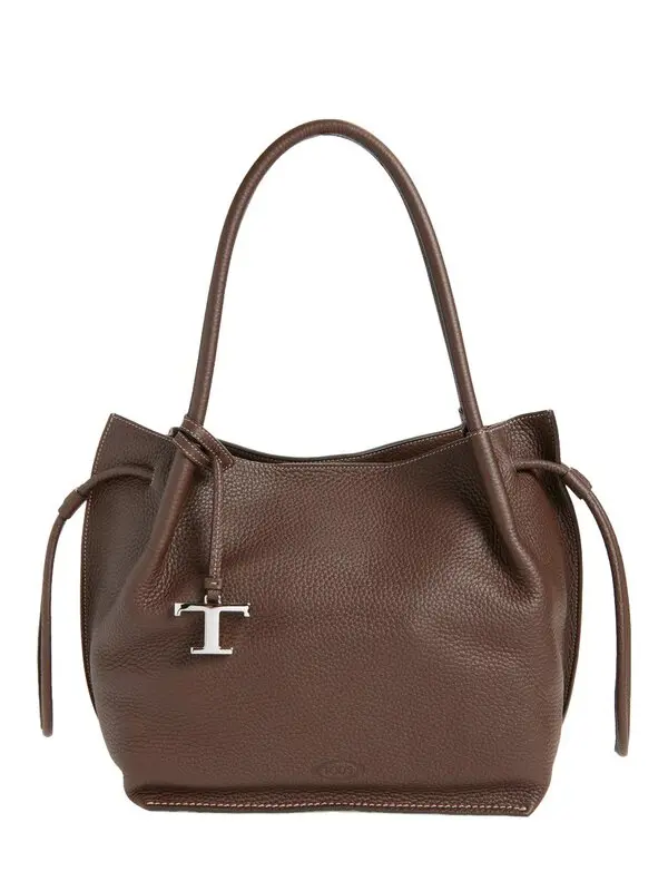 TOD'S Small Leather Bucket Bag - Marrone Africa