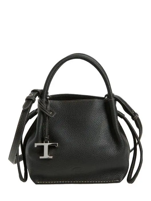 TOD'S Small Leather Bucket Bag - Nero