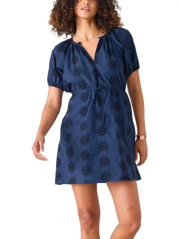 VOYAGEUR BY MERSEA Eyelet Hedy Short Dress - Deep Indigo/black