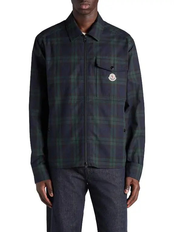 Moncler Plaid Cotton Shirt Jacket - Black Watch