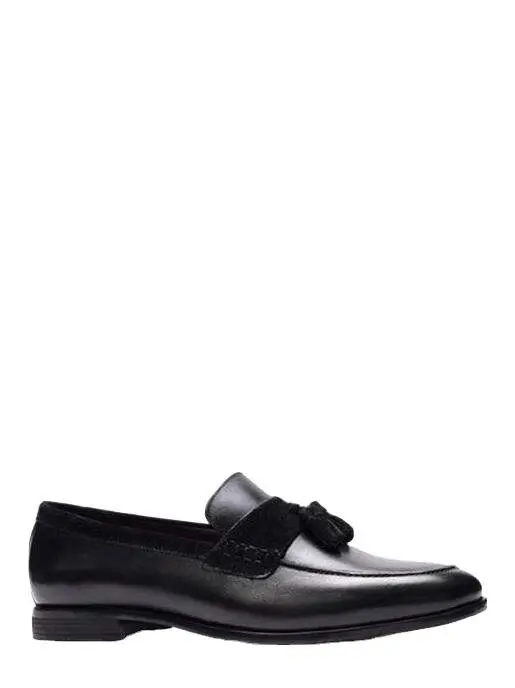 CARLOS BY CARLOS SANTANA Laurent Tassel Loafer - Black Leather