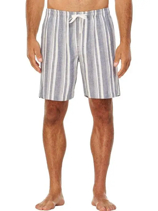 Majestic International Woven Lounge Shorts - Chambray Stripe