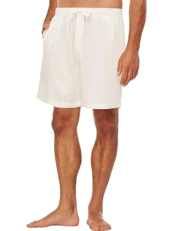 Majestic International Woven Lounge Shorts - Cream