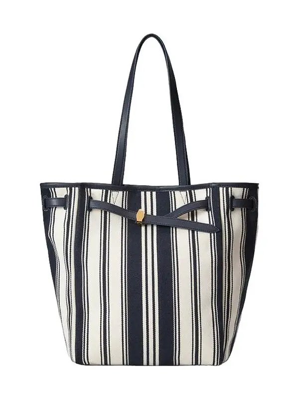 Veronica Beard Stripe Canvas Dash Tote - Navy Multi