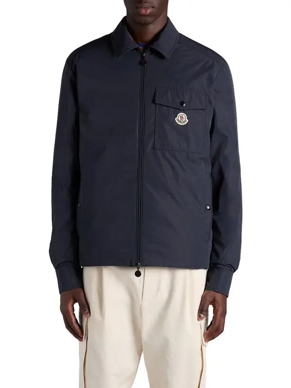 Moncler Vigeon Padded Down Shirt Jacket - English Blue