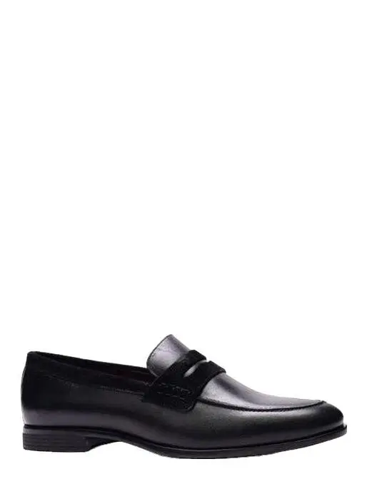 CARLOS SANTANA Leon Penny Loafer - Black Leather